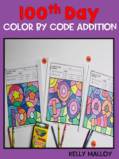 An Apple For The Teacher: 100th Day of School Color By Number