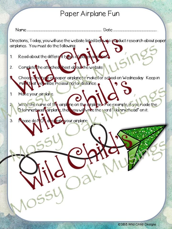 Teaching Data, Graphing & Scientific Process With Paper Airplanes ...