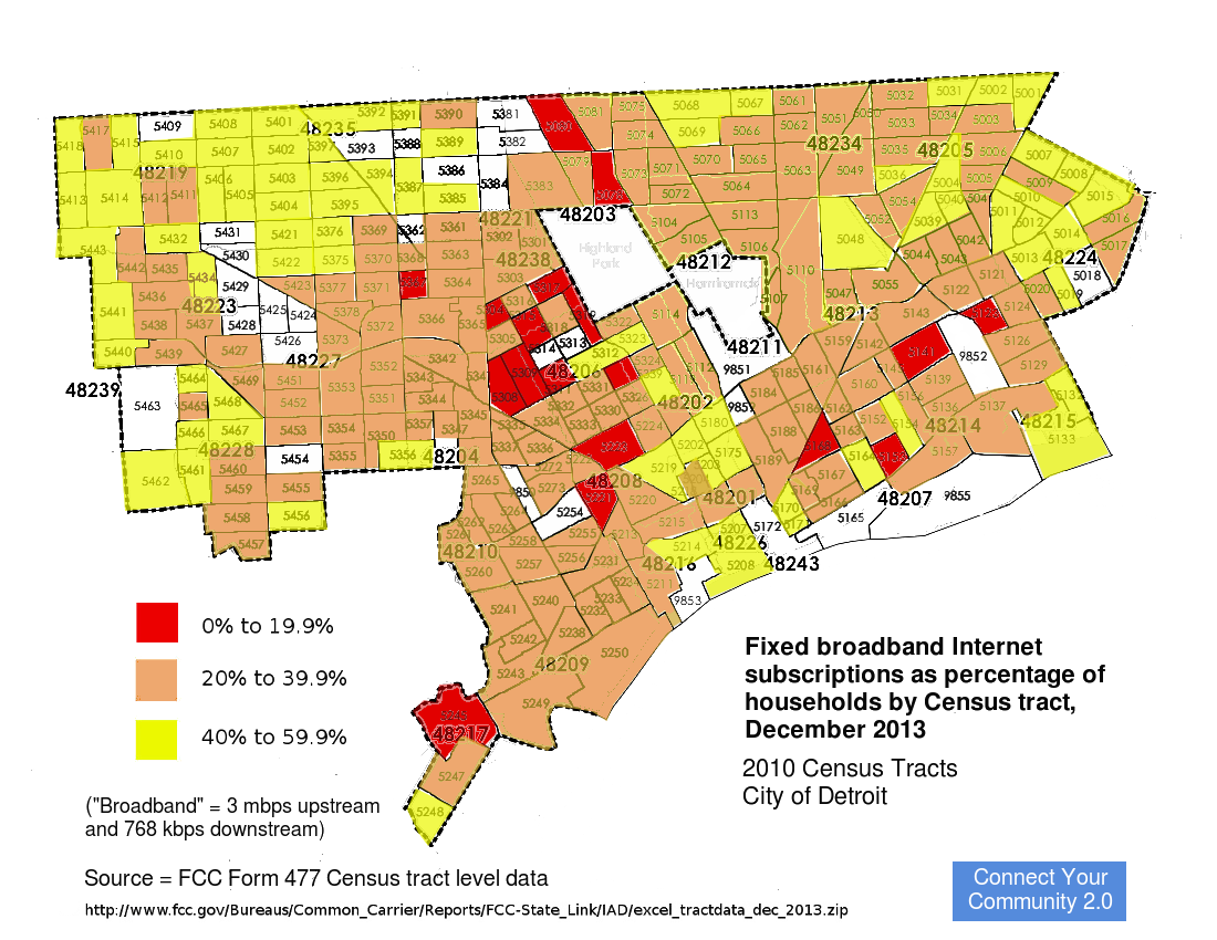 Redistributing the future: New home broadband maps of Cleveland and Detroit