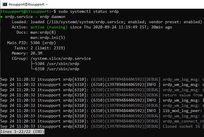 Install Xrdp Server in ubuntu