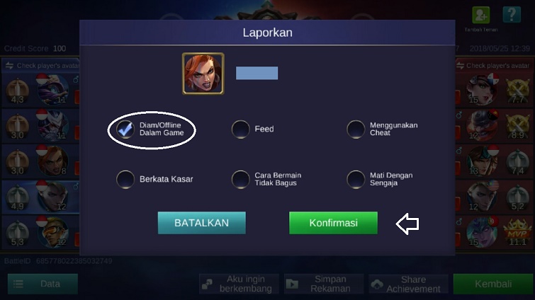 √ Cara Melaporkan (Report) Pemain Mobile Legends yang AFK, Feeder, Dll ...