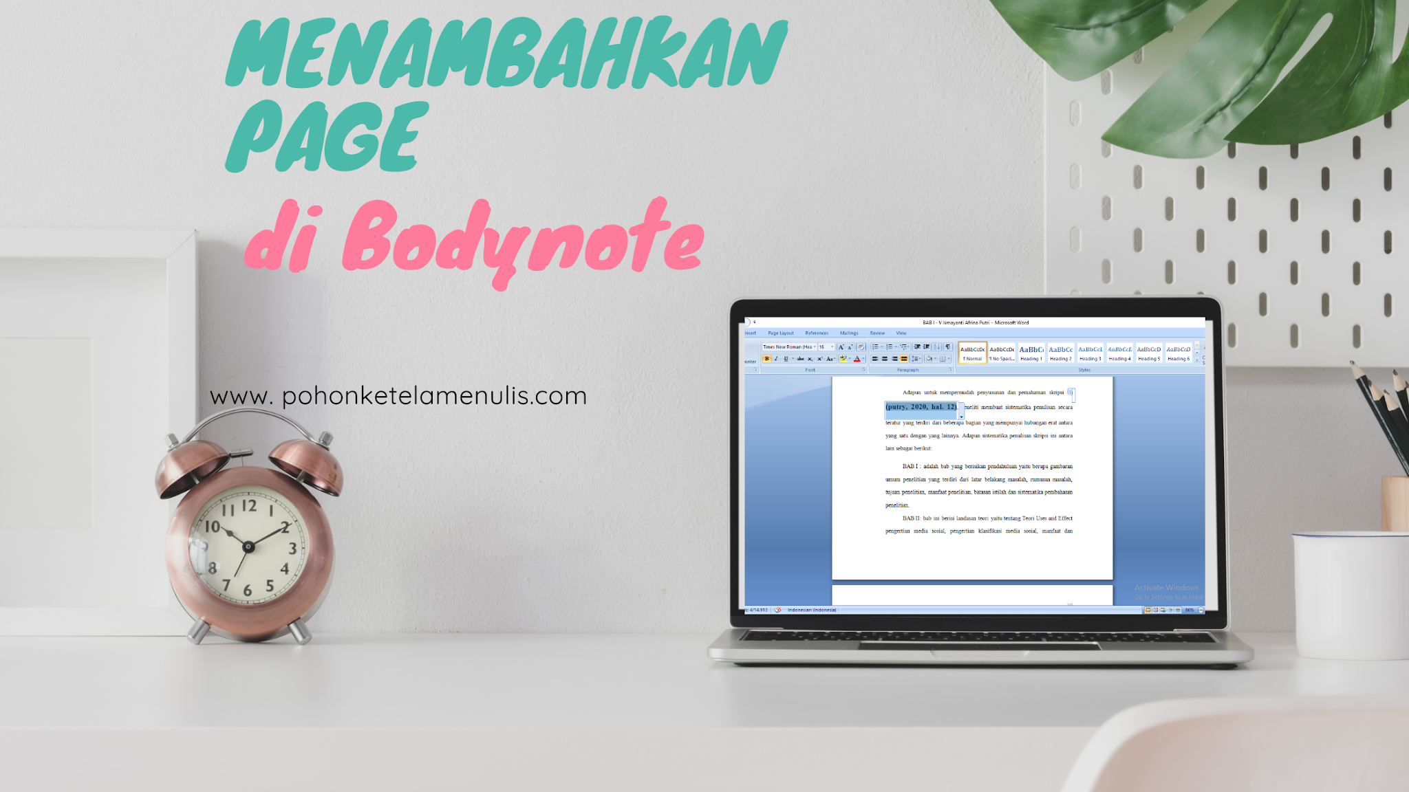 Cara Menambahkan Page di Bodynote, Mahasiswa Wajib tau - Pohon Ketela