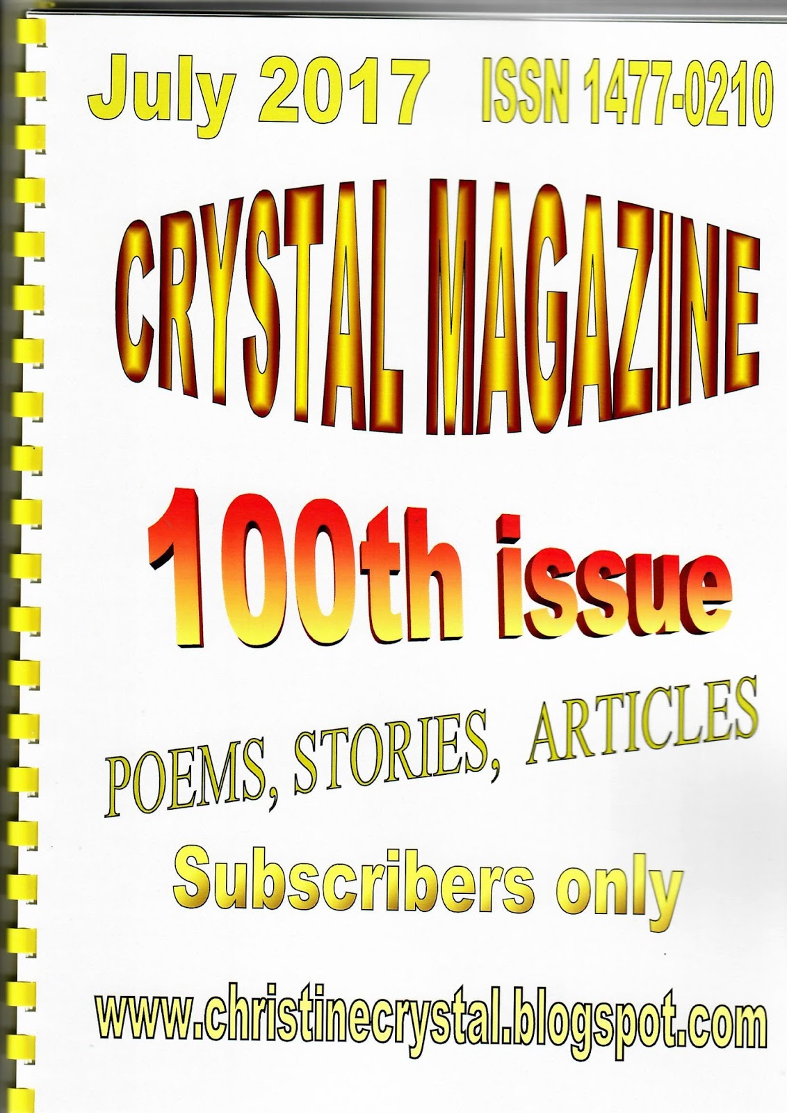 CRYSTAL, The Magazine For Writers
