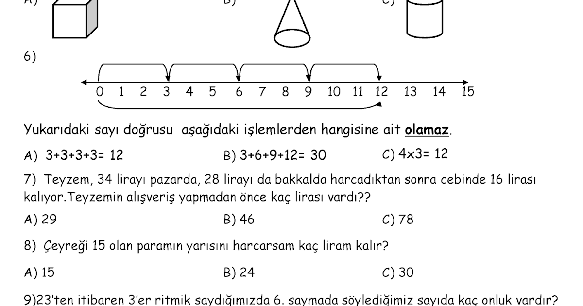 Matematikadan Testlar