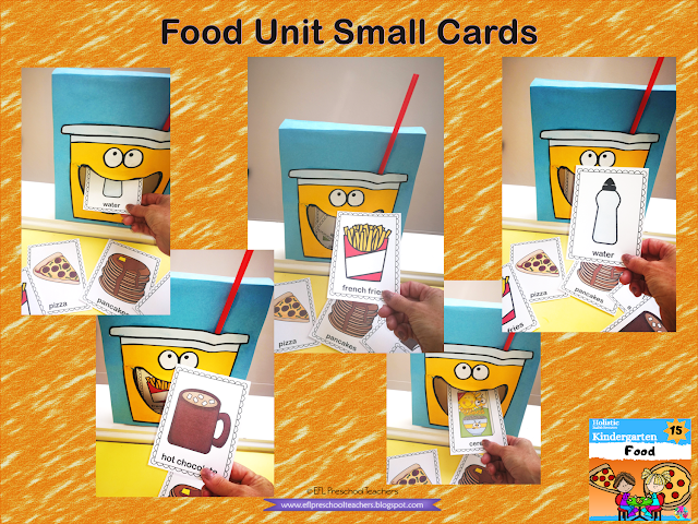 ESL/EFL Preschool Teachers: Food Unit Small Cards Activities for ...