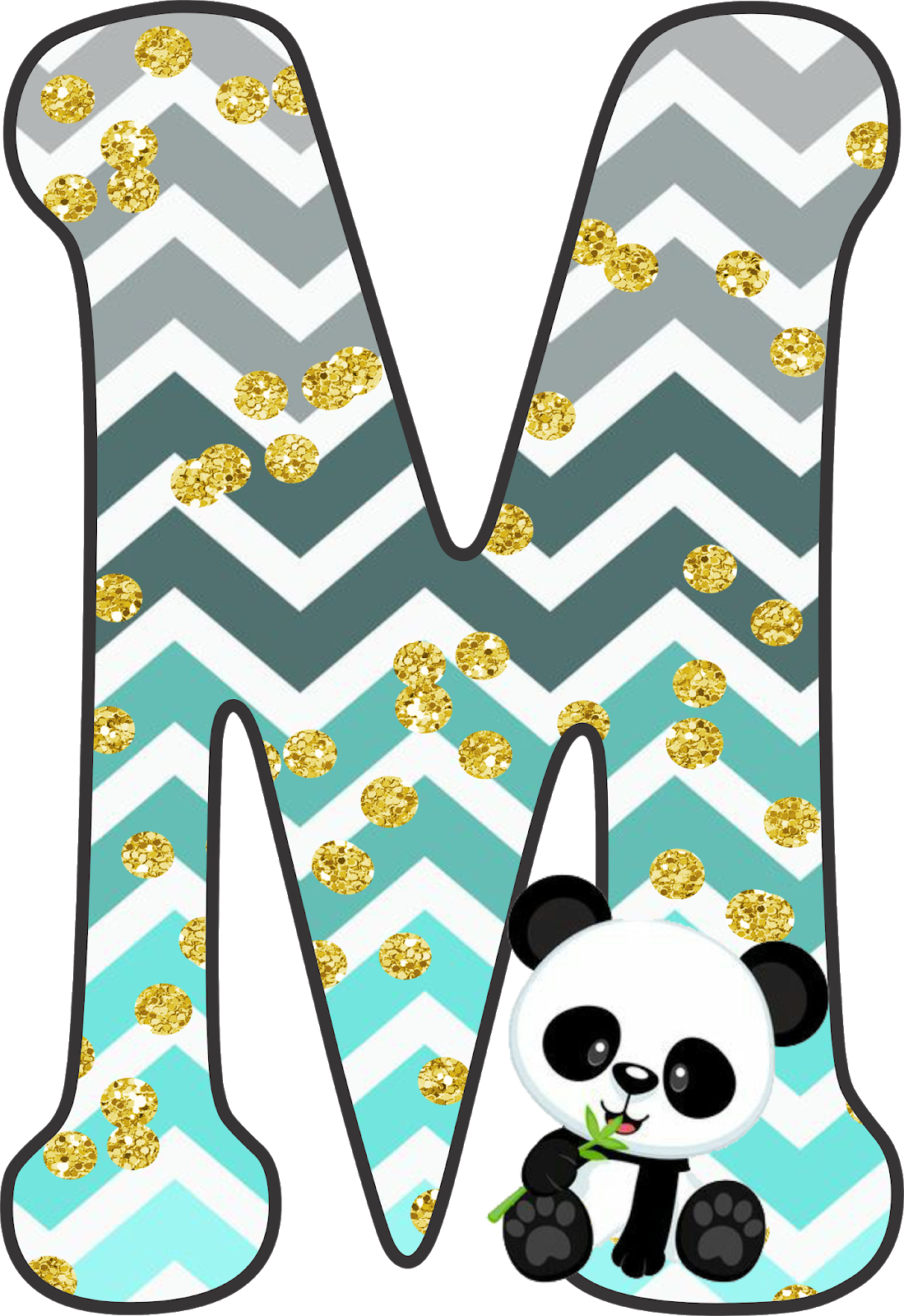 Alfabeto de Panda tierno para Descarga Gratis