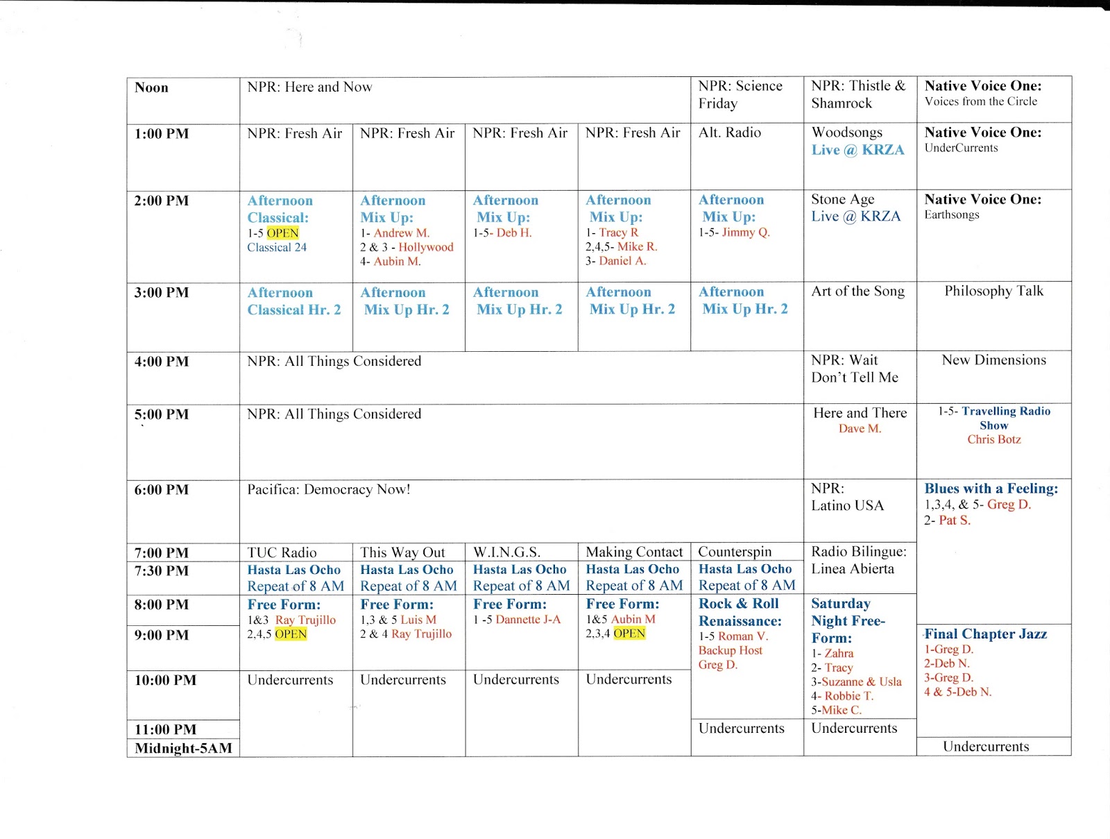 KRZA Radio: Programming and Music Submissions
