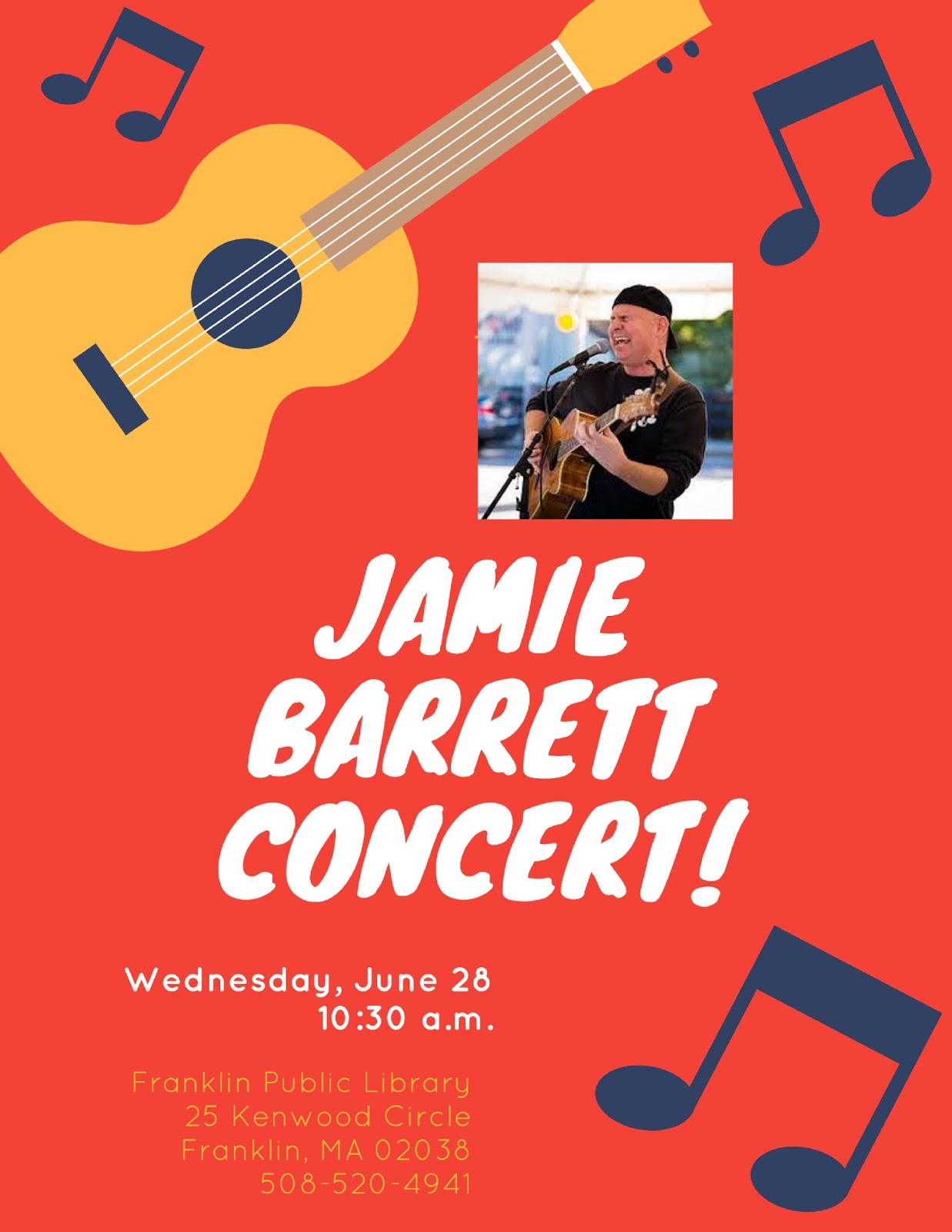 Franklin Public Library: Jamie Barrett Concert, Wednesday, June 28, 10: ...