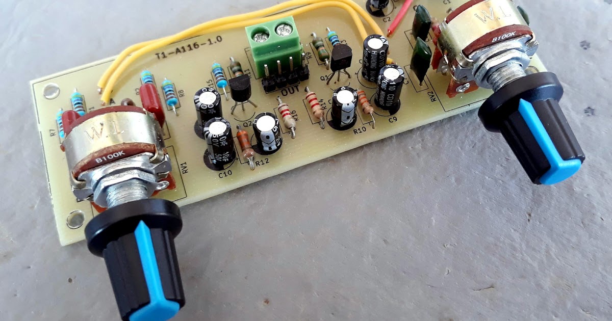Stereo tone controller with transistors · One Transistor