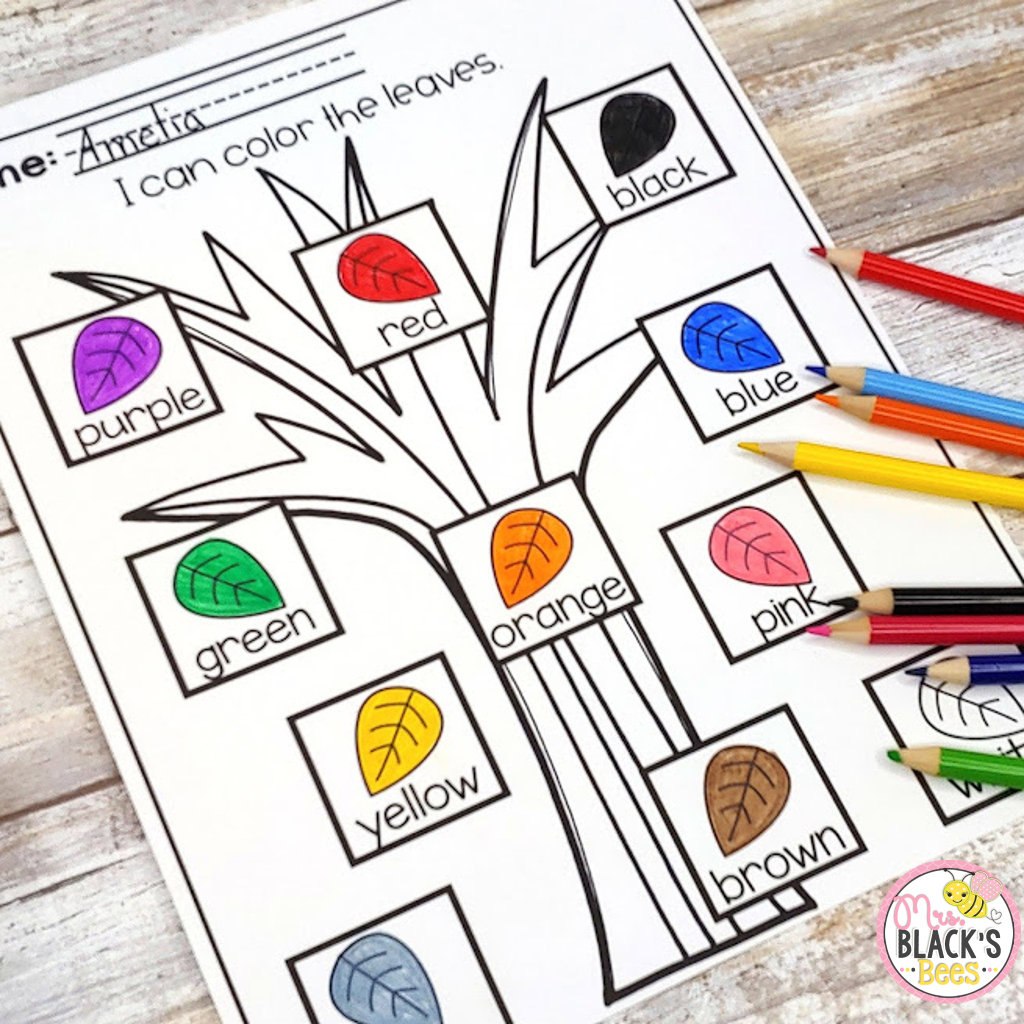 Fall Color Word Practice | Mrs. Black's Bees