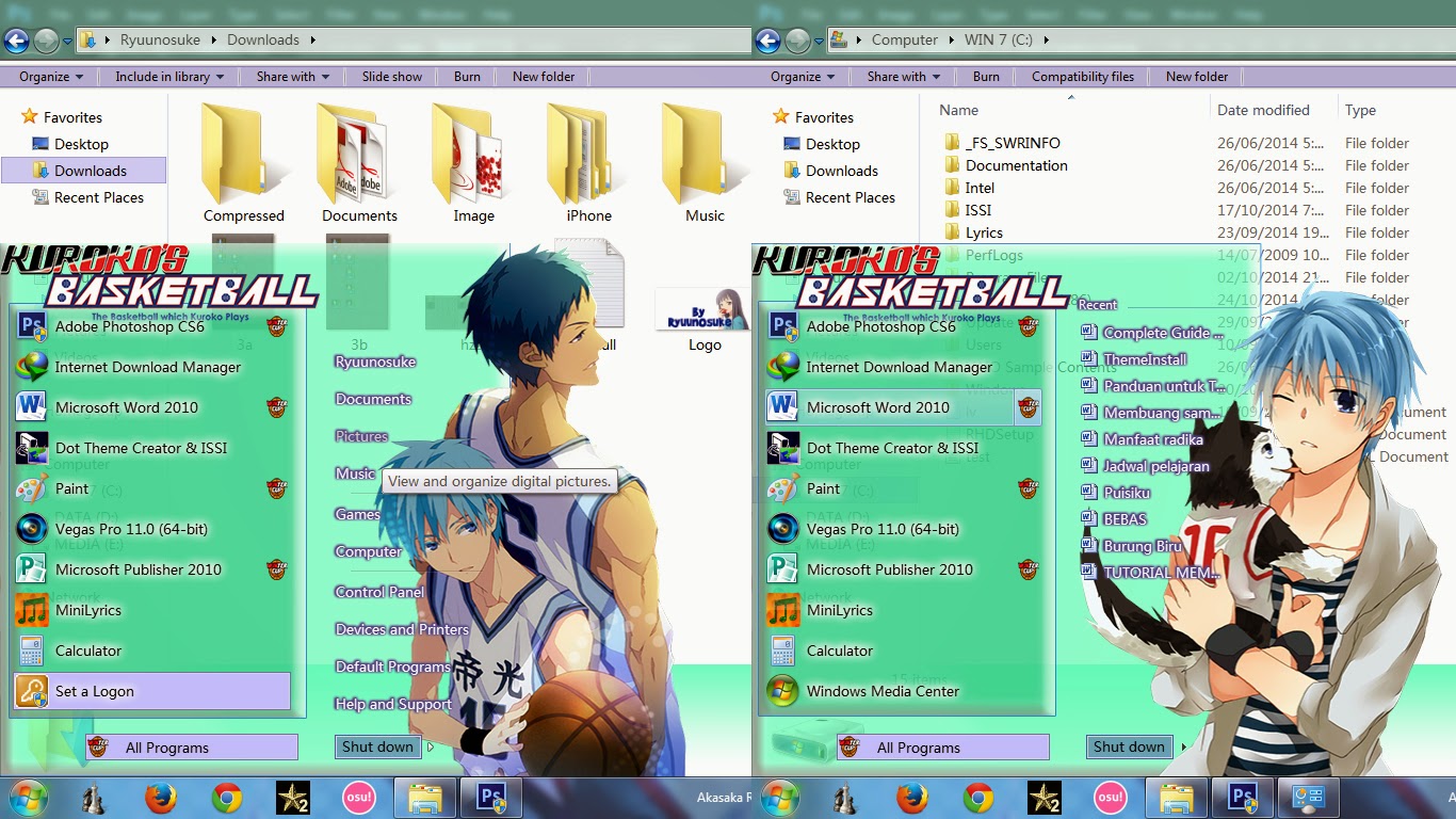 "Tetsuya" Kuroko no Basket Windows7 Theme