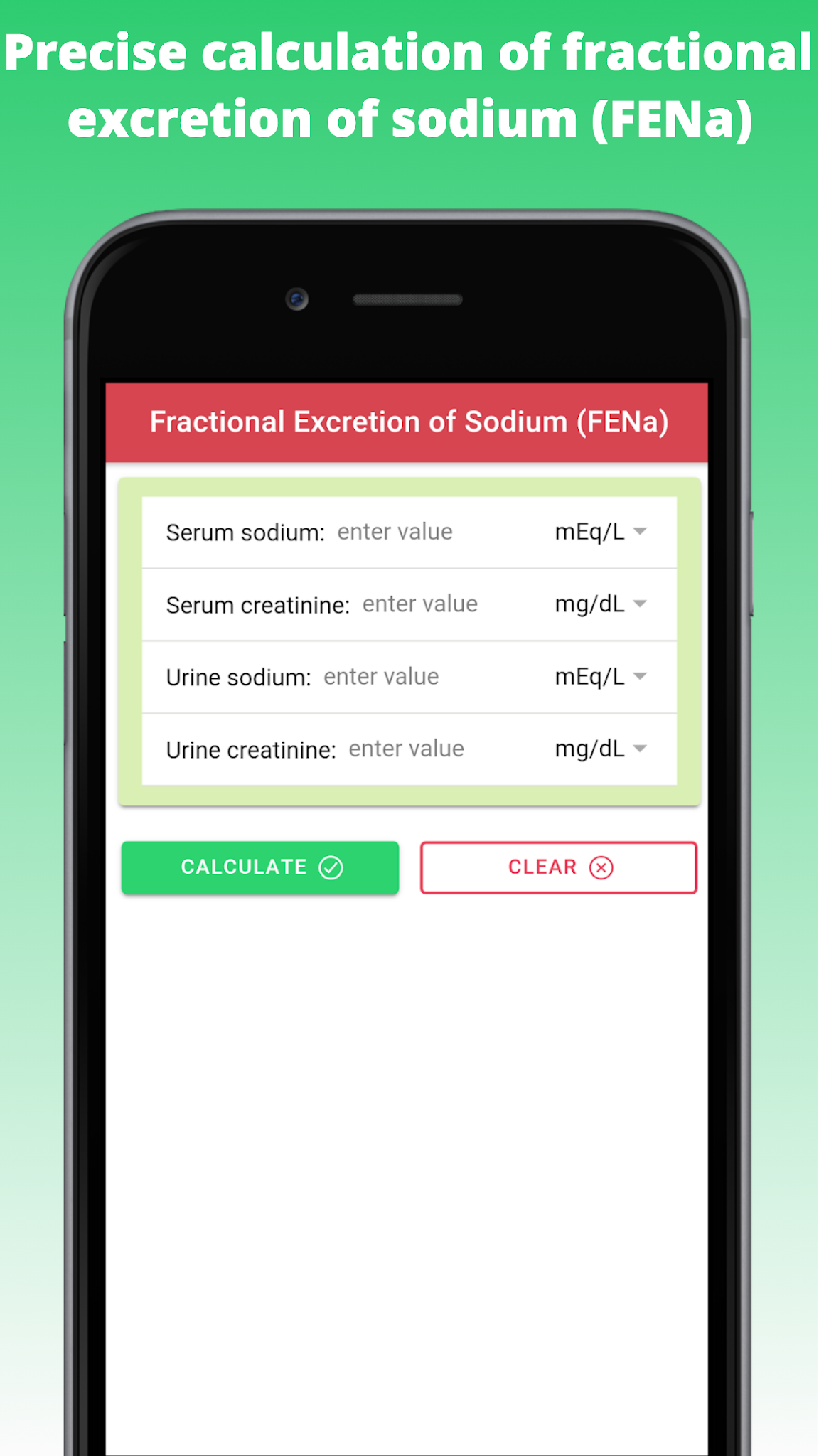 Sodium FENa Calculator - Acute Kidney Injury ~ iMedical Apps