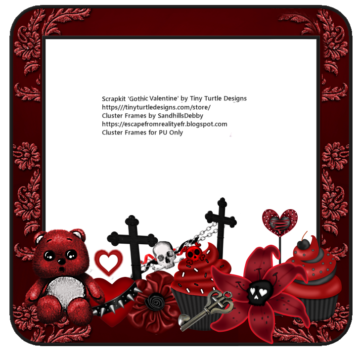 Escape From Reality Blog: FTU 'Goth Valentine' Cluster Frames TTD