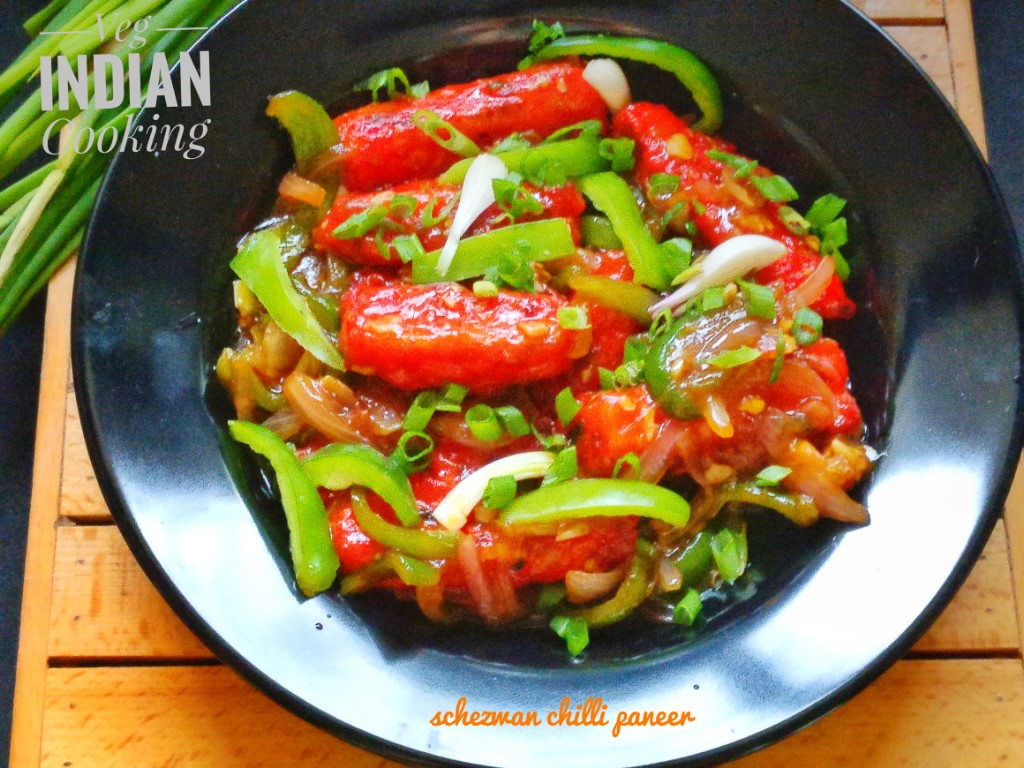 Veg Indian Cooking: Restaurant Style Schezwan Chilli Paneer