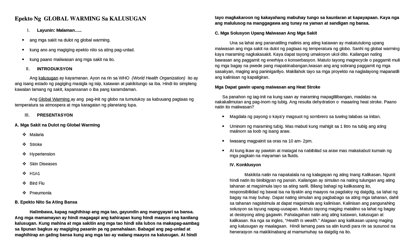 ano ang global warming - philippin news collections