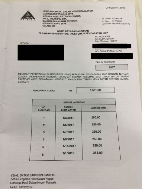 CUKAI PENDAPATAN: Apa itu Borang CP500?