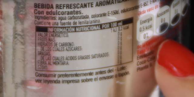 etiqueta de coca cola light