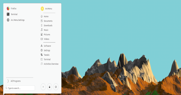 Arc Menu 34 com novos recursos no Gnome shell