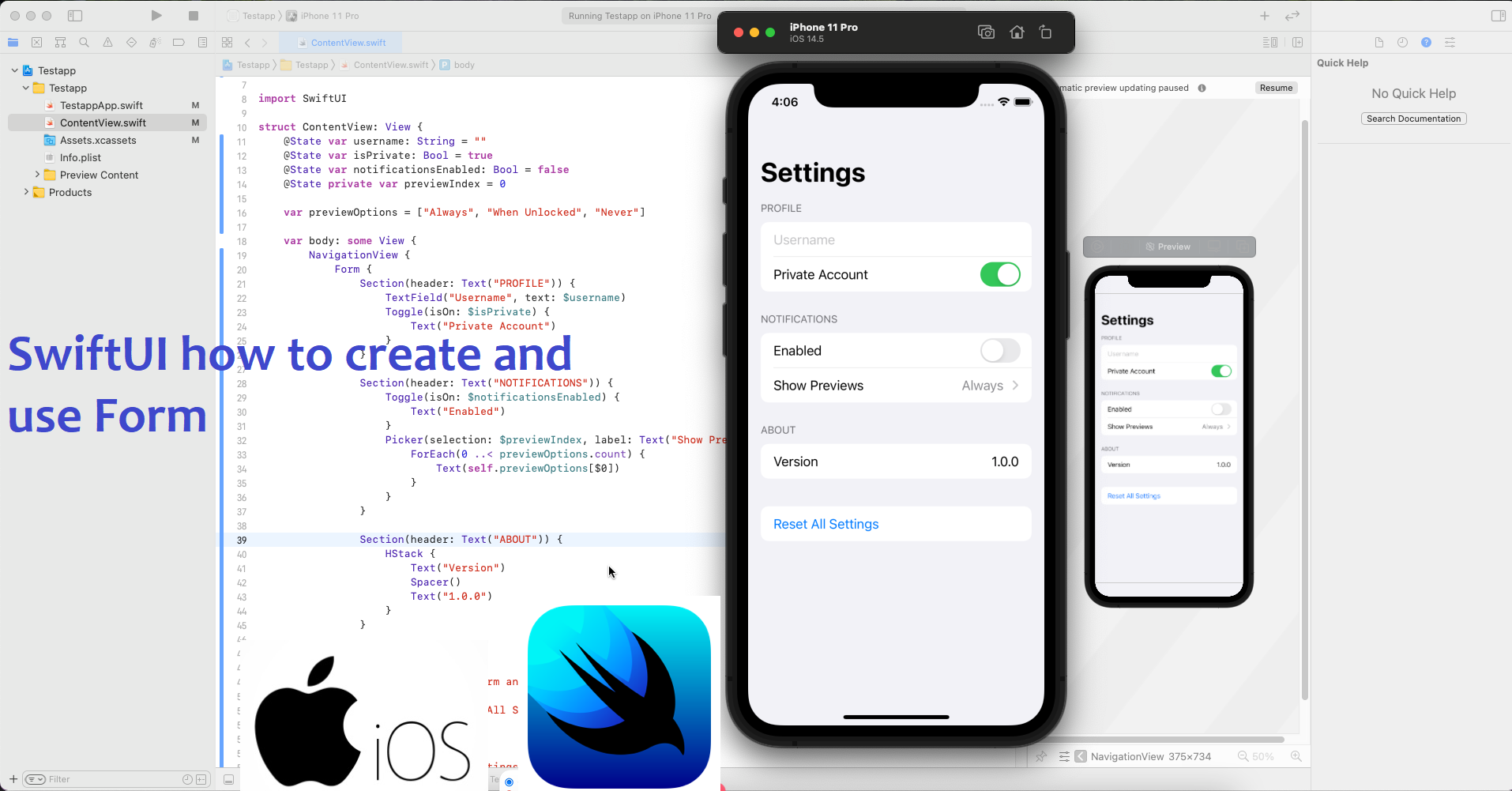 SwiftUI how to create and use Form | Tutorial101 SwiftUI how to create and use Form | Tutorial101