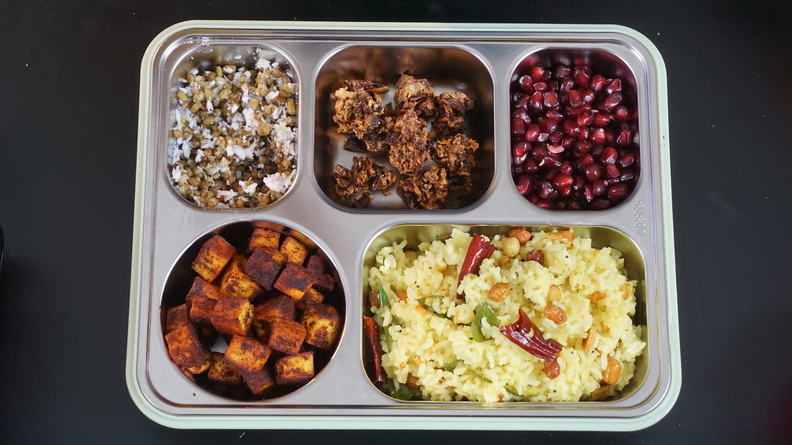 Lunch Box - 4 / Lemon Rice , Paneer Fry | Steffi's Recipes