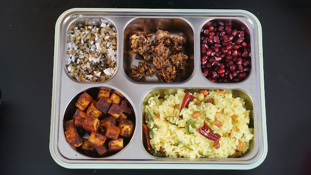 Lunch Box - 4 / Lemon Rice , Paneer Fry | Steffi's Recipes