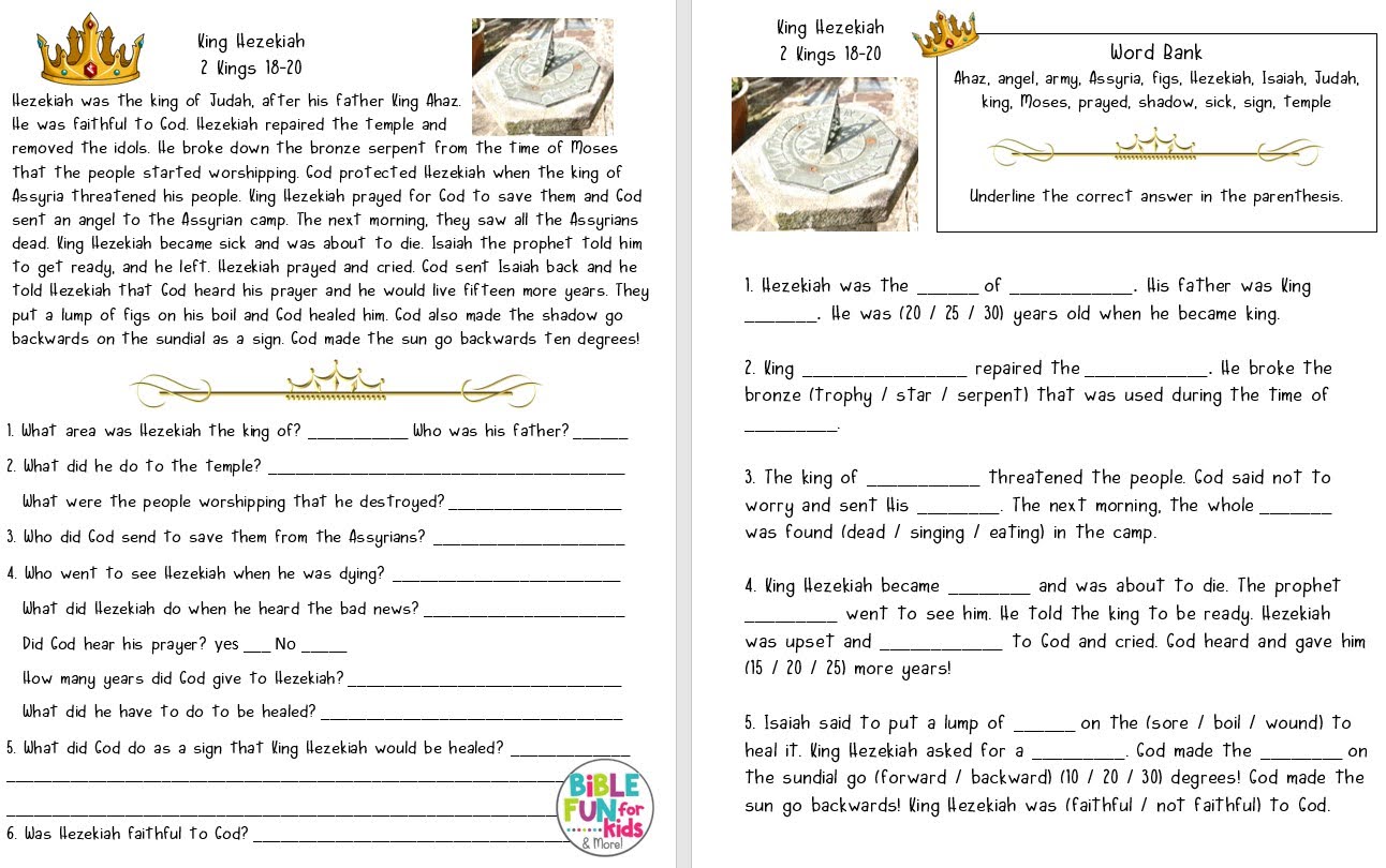 Hezekiah | Bible Fun For Kids