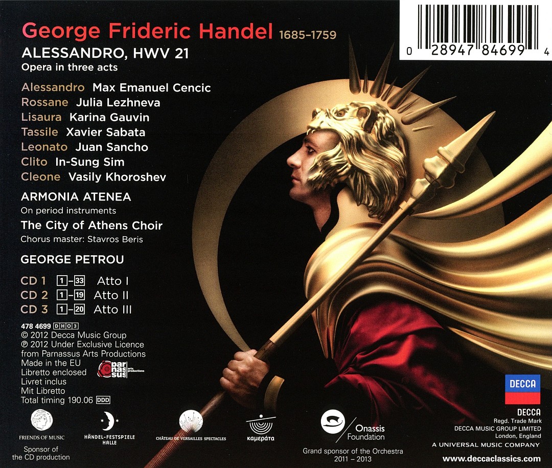 makdelart - classique: Handel - Alessandro (George Petrou) [3CD]