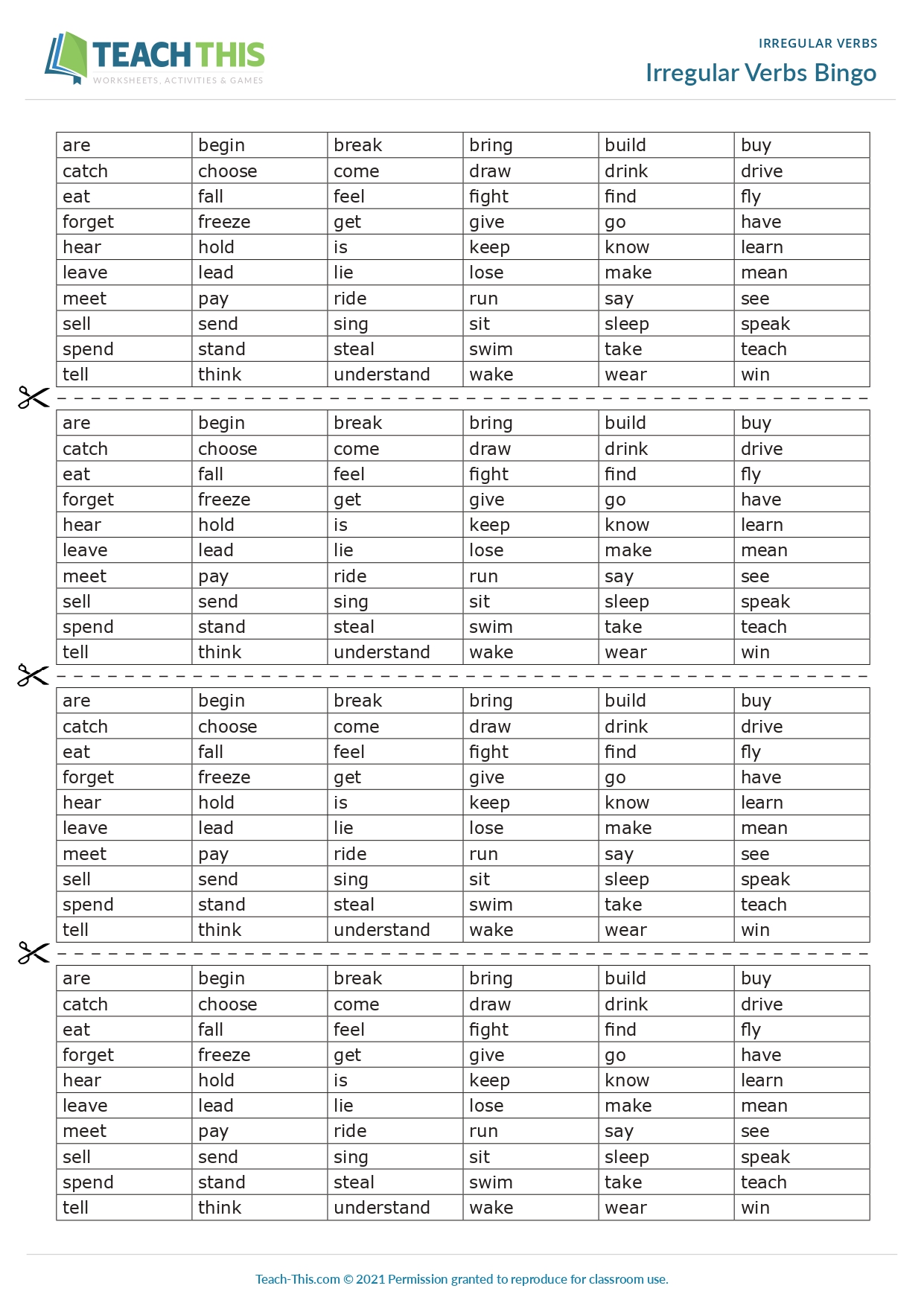 Irregular Verbs Games