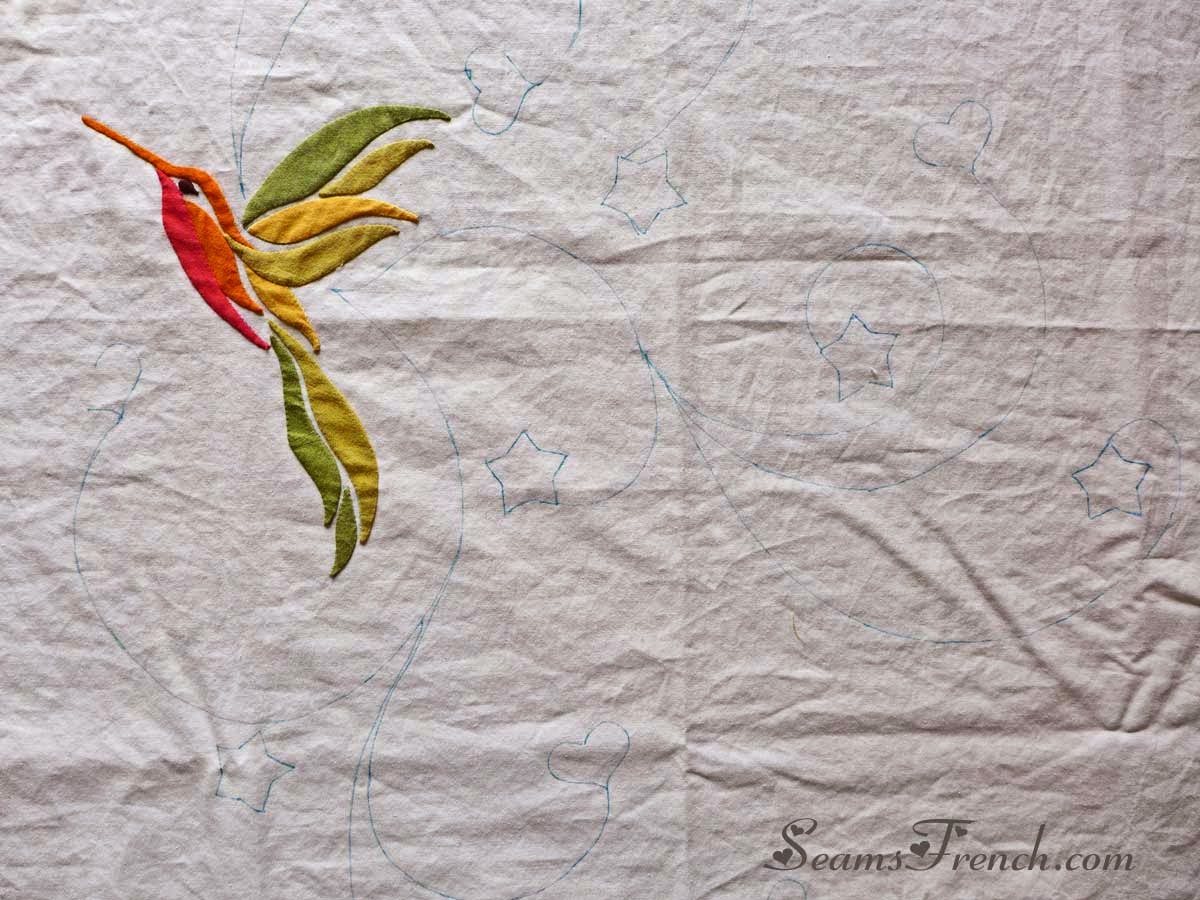 Hummingbird Applique Baby Quilt