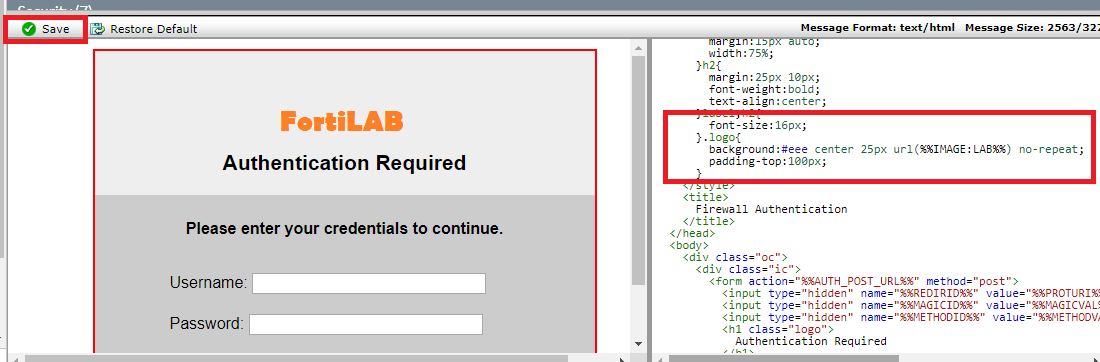 Forti LAB: Fortigate - Login page customizing