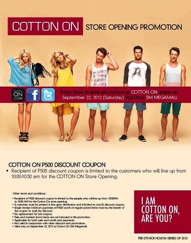 Manila Shopper: Cotton On Megamall Store Opening Promo