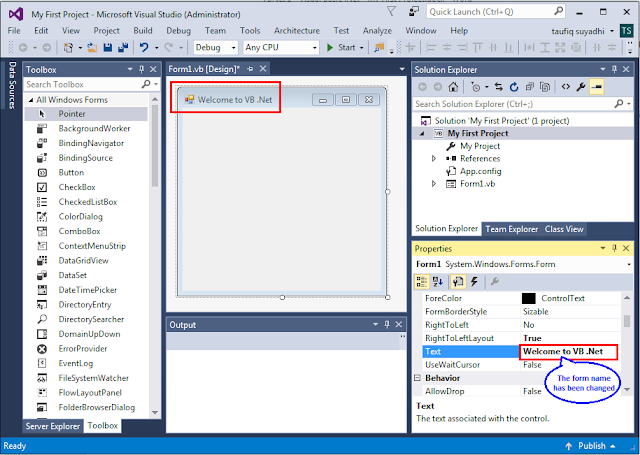 My First Windows Application Project Using Visual Basic .Net | Robotics ...