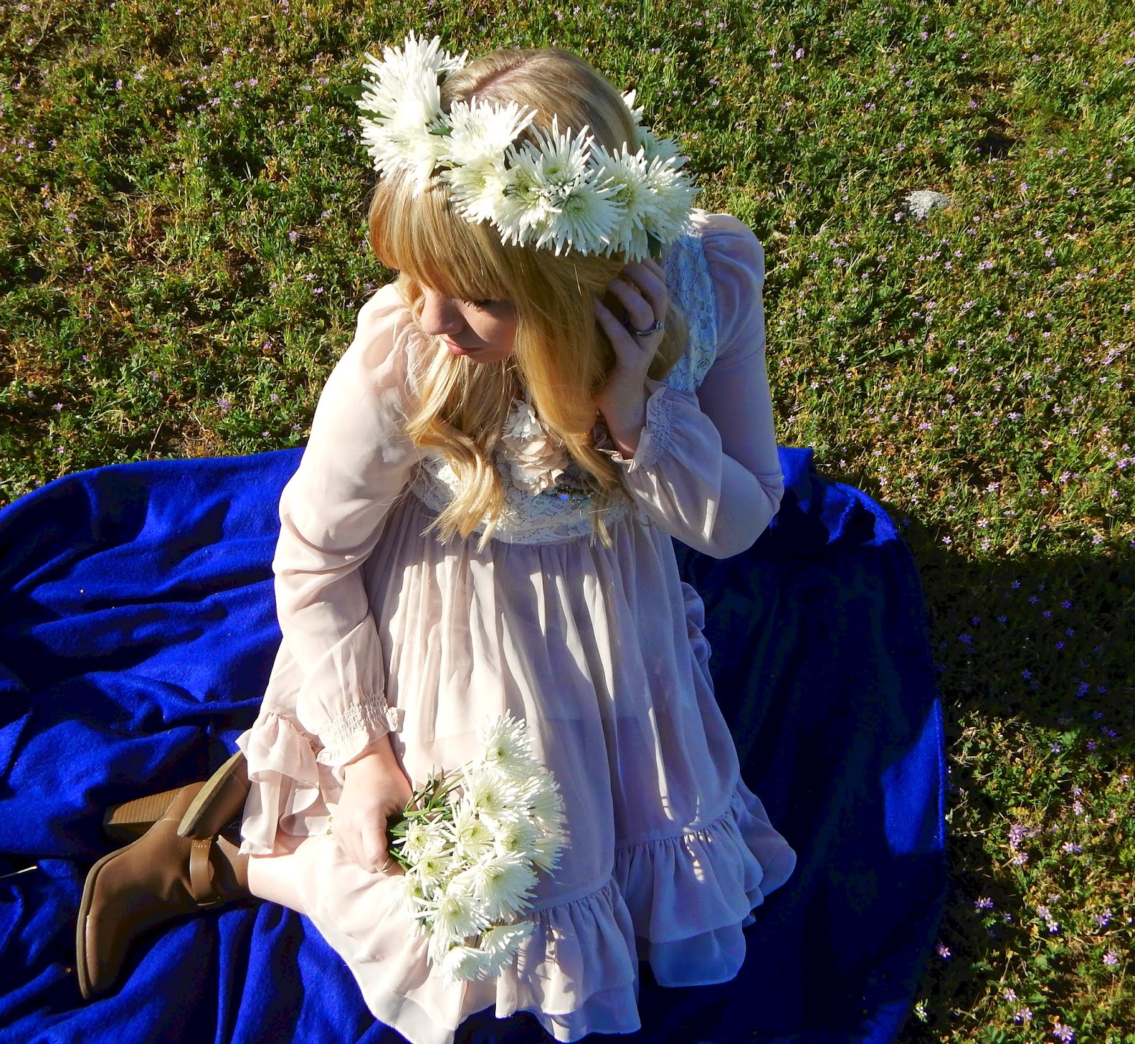 Boho Princess Outfit with Flower Crown - Lizzie in Lace