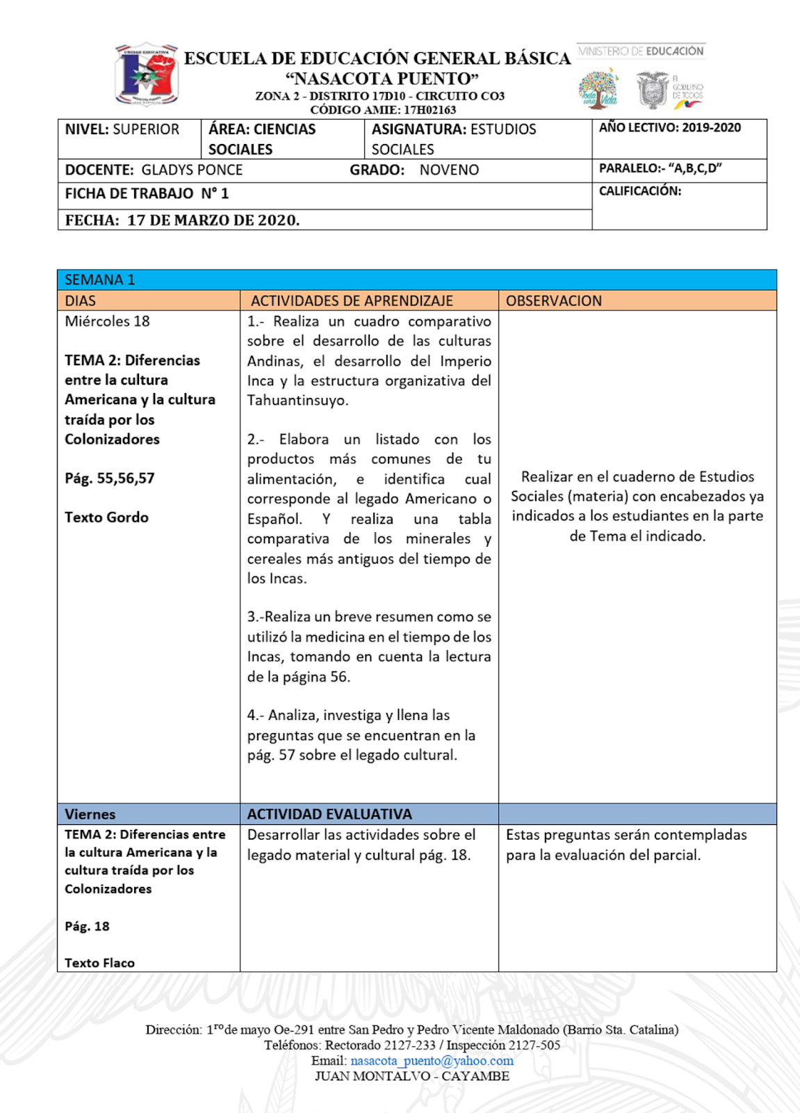 ESTUDIOS SOCIALES 9° "A", 9° "B",9° "C",9° "D", CLASE VIRTUAL DEL 16