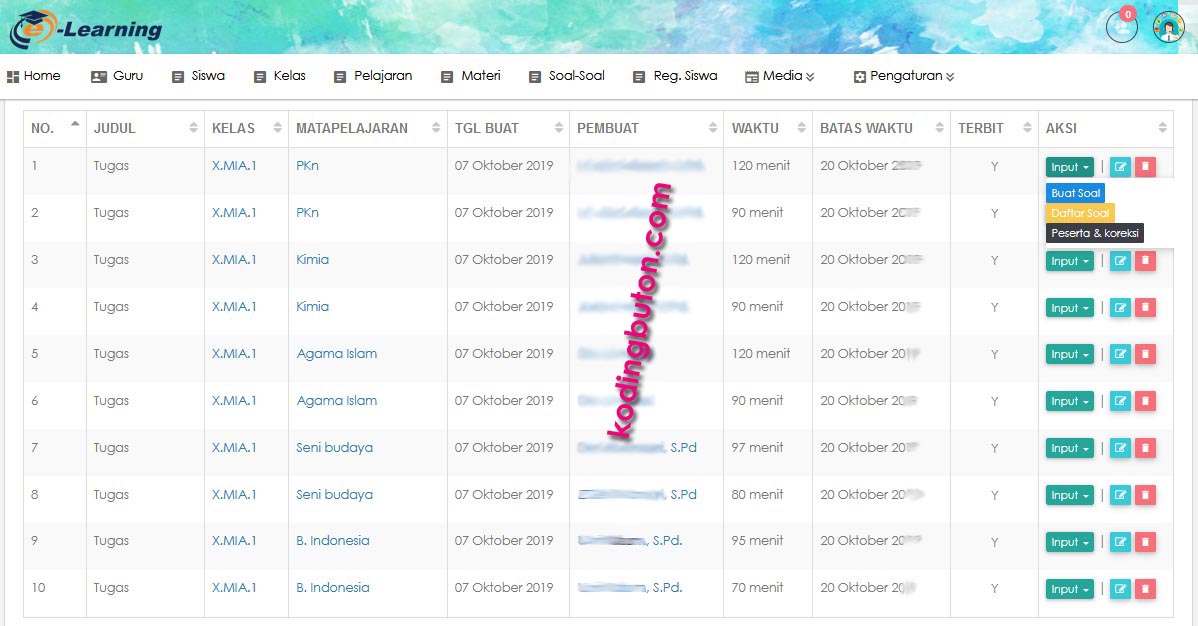 Source Code Aplikasi E-Learning Sekolah, Nilai Raport K-13