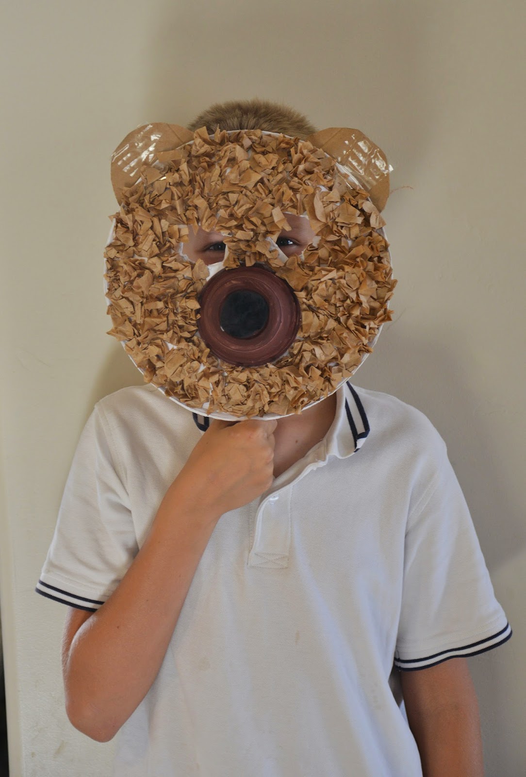 A school of fish: Crinkled Paper Bear Masks