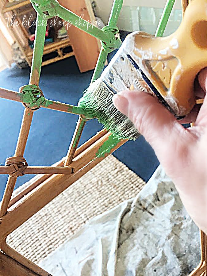 Painted Rattan Console Table