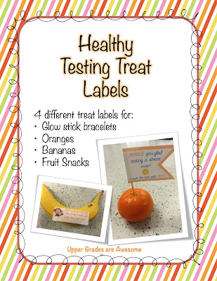 Upper Grades Are Awesome: Healthy Test Treat Labels