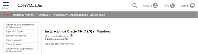 PL-SQL Argentina: Primer artículo en OTN: Instalación de Oracle 19c (19 ...