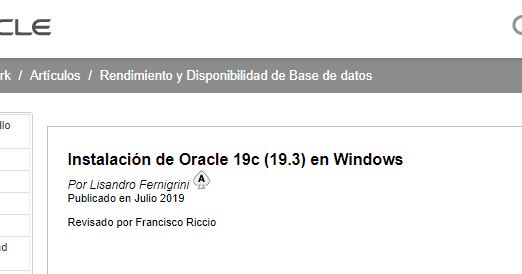 PL-SQL Argentina: Primer artículo en OTN: Instalación de Oracle 19c (19 ...