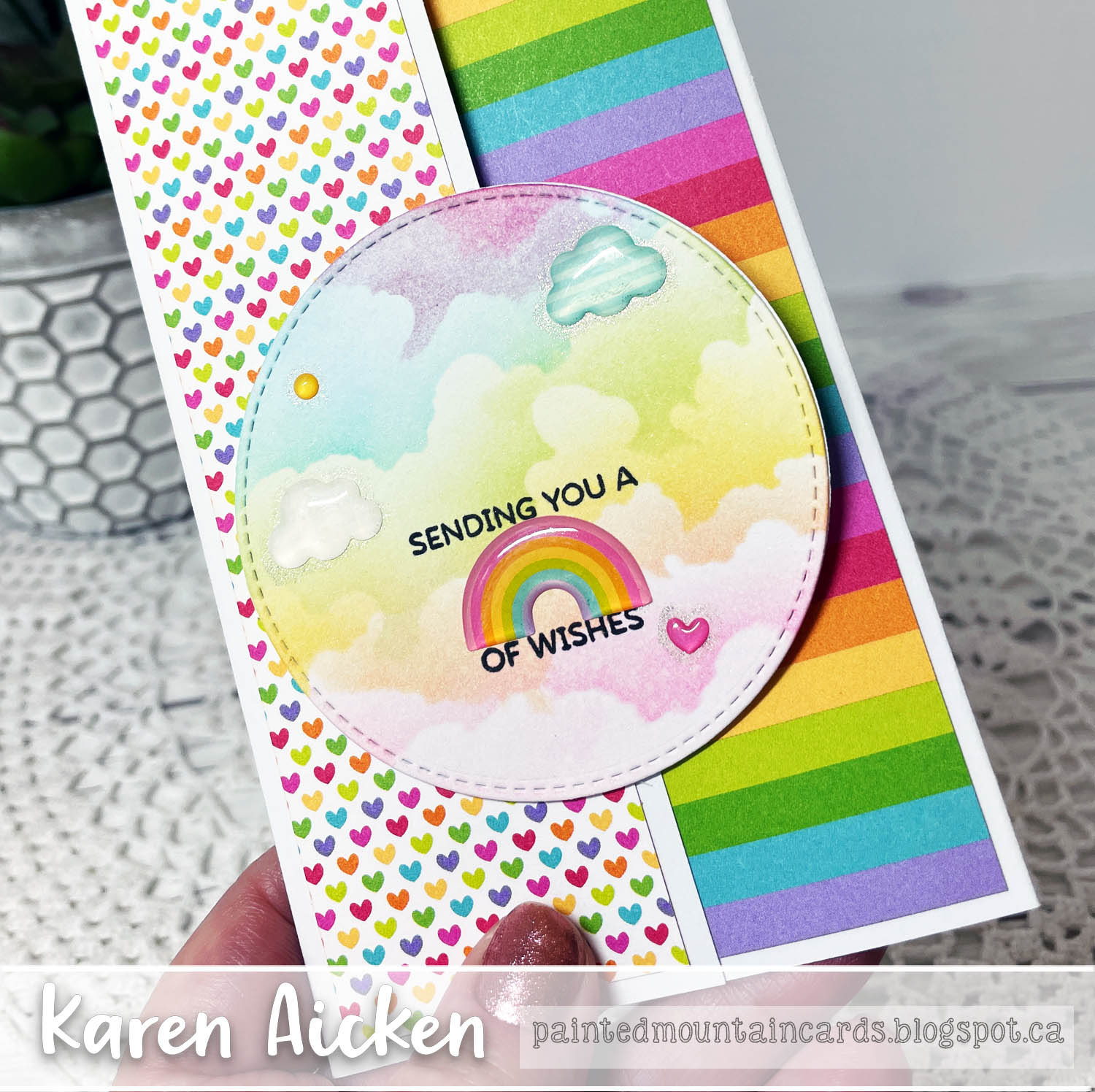 Painted Mountain Cards: Two cards with "Rainbow Is My Favorite Color ...