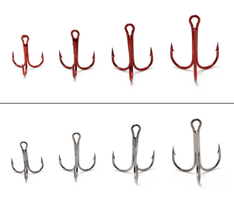 20pcs High Carbon Steel Treble Fishing Hooks 2/4/6/8 Hard Lure Round ...