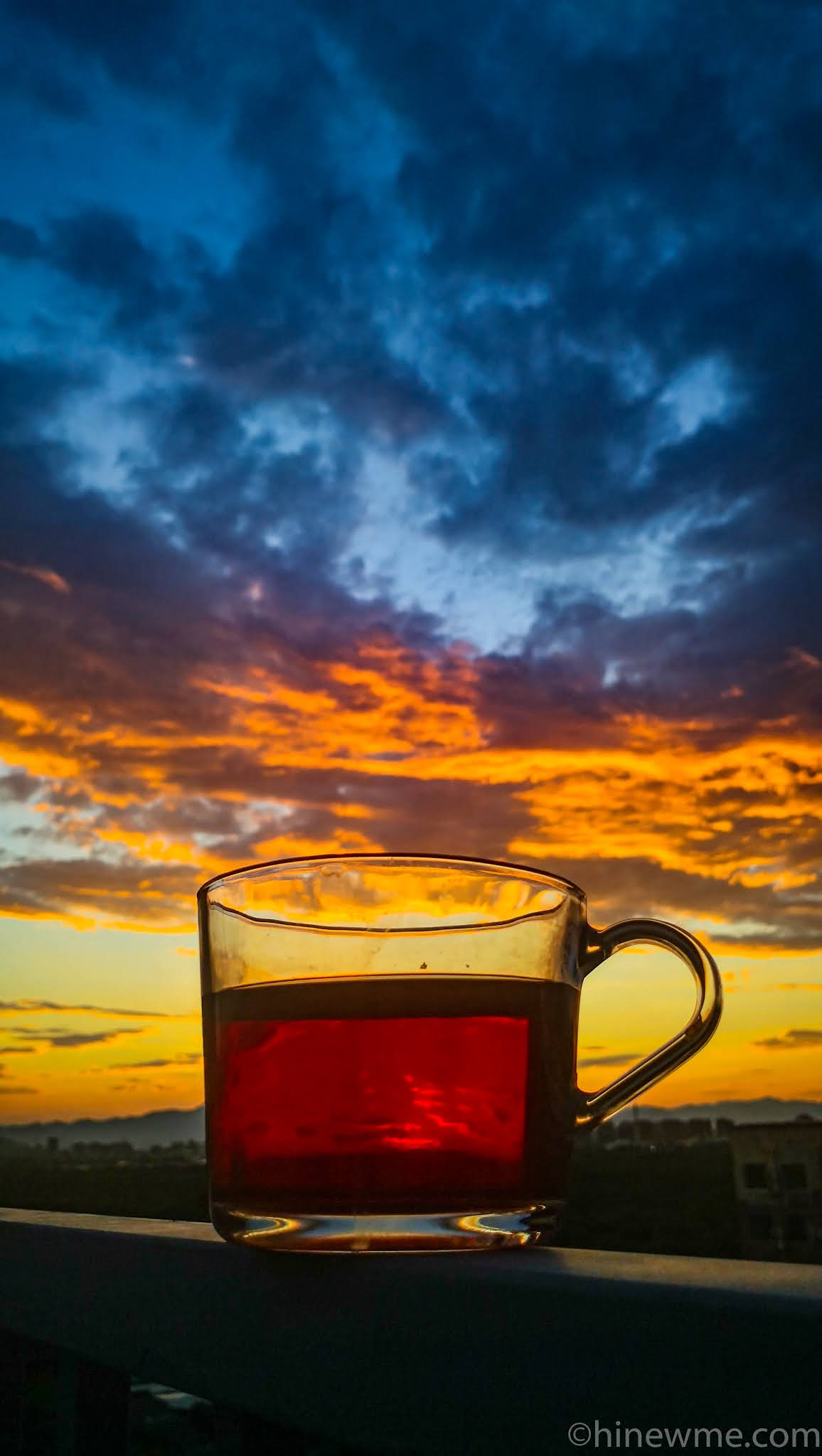 17How to make a Sunset black tea landscape photography - HiArt