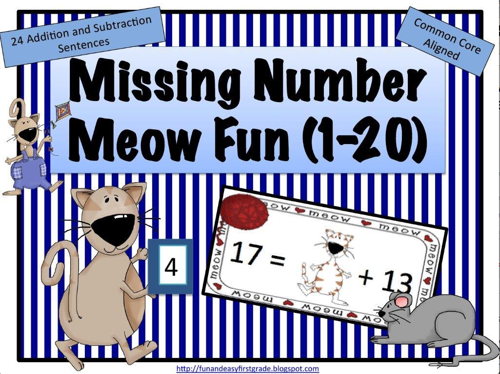 Fun and Easy First Grade Ideas!: Missing Number Freebie!