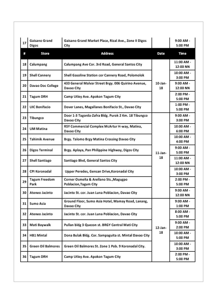 LOGSAC: 7 Eleven Run 2018 In-Store Registration Schedule