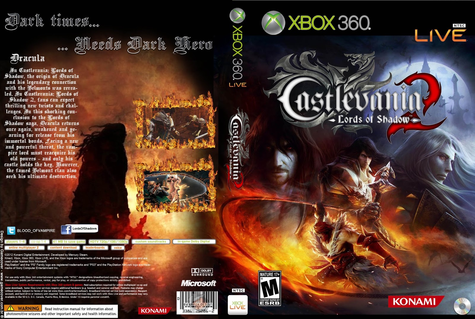 Capa o Jogo Castlevania Lords Of Shadow 2 Xbox 360 Capas de DVDs ...