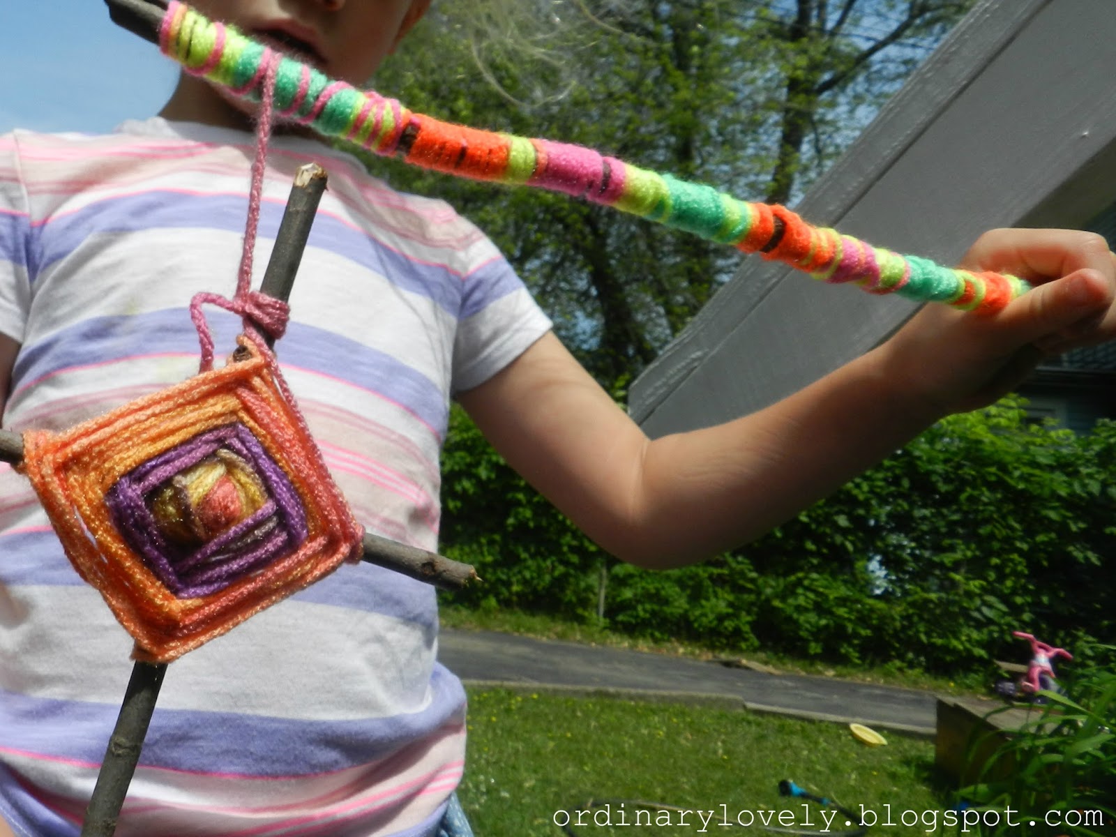 Ordinary Lovely: Yarn-Wrapped Sticks (easy. peasy. colorful. pretty.)