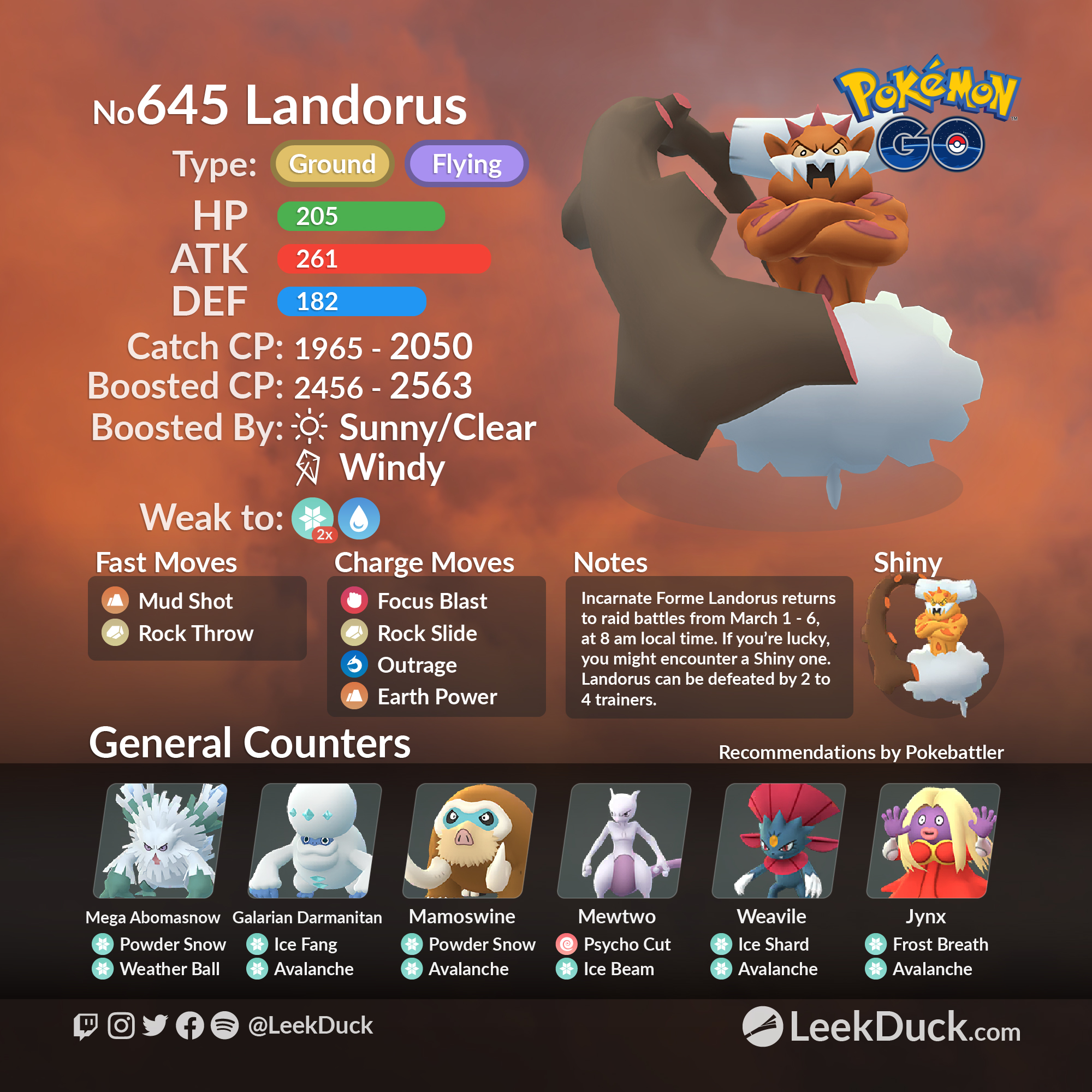 LANDORUS: Infográficos, Counters + IV Chart | POKEMON GO BAURU