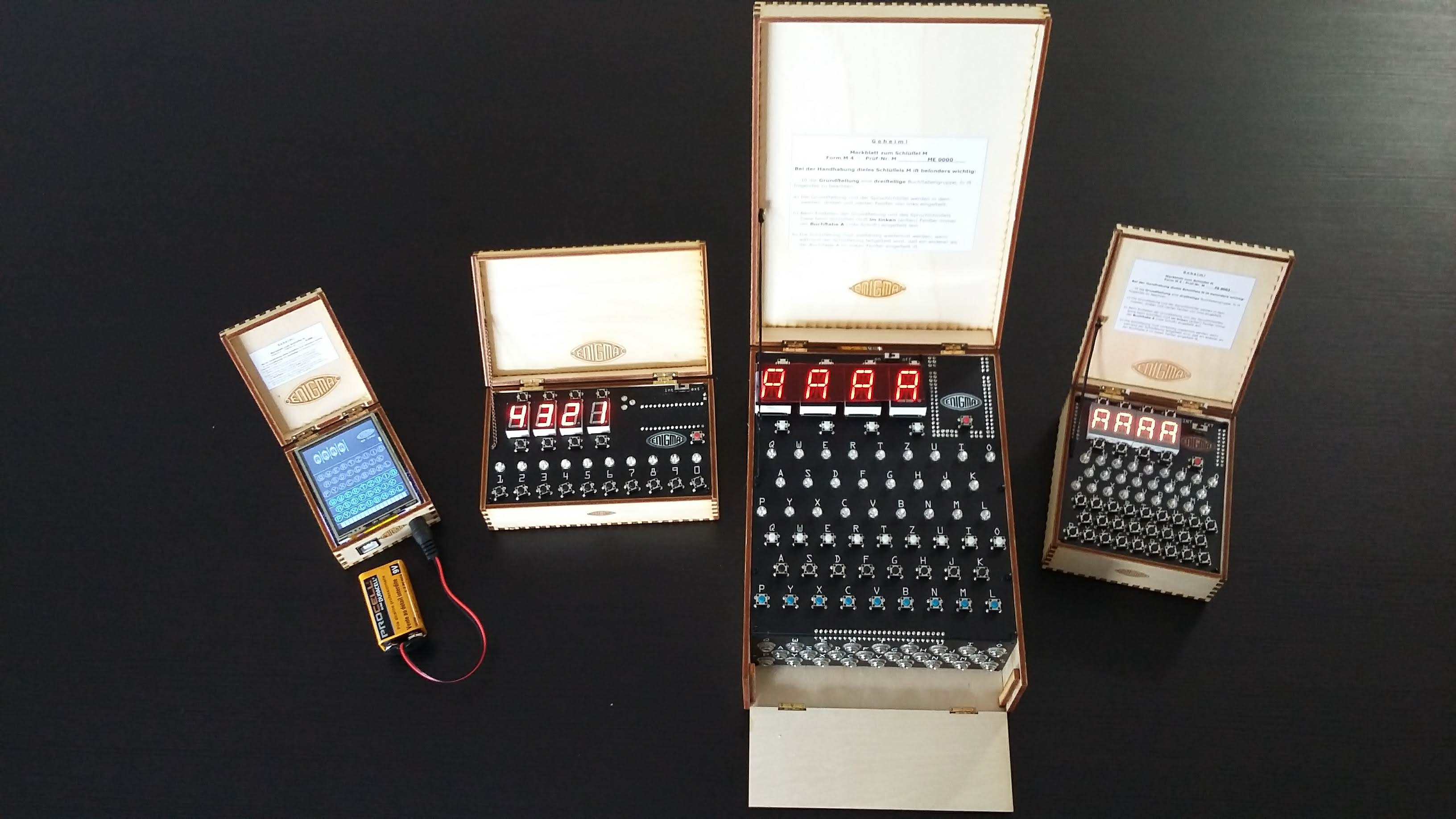 Arduino Enigma Machine Simulator : A Picture of Four Different Enigma Machine Simulators