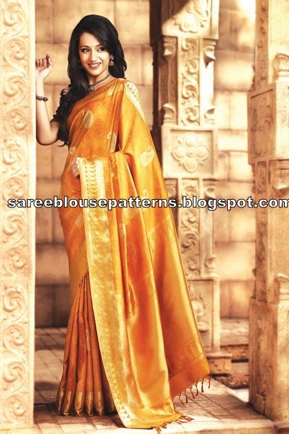 Trisha in Traditional Silk Saree - Saree Blouse Patterns